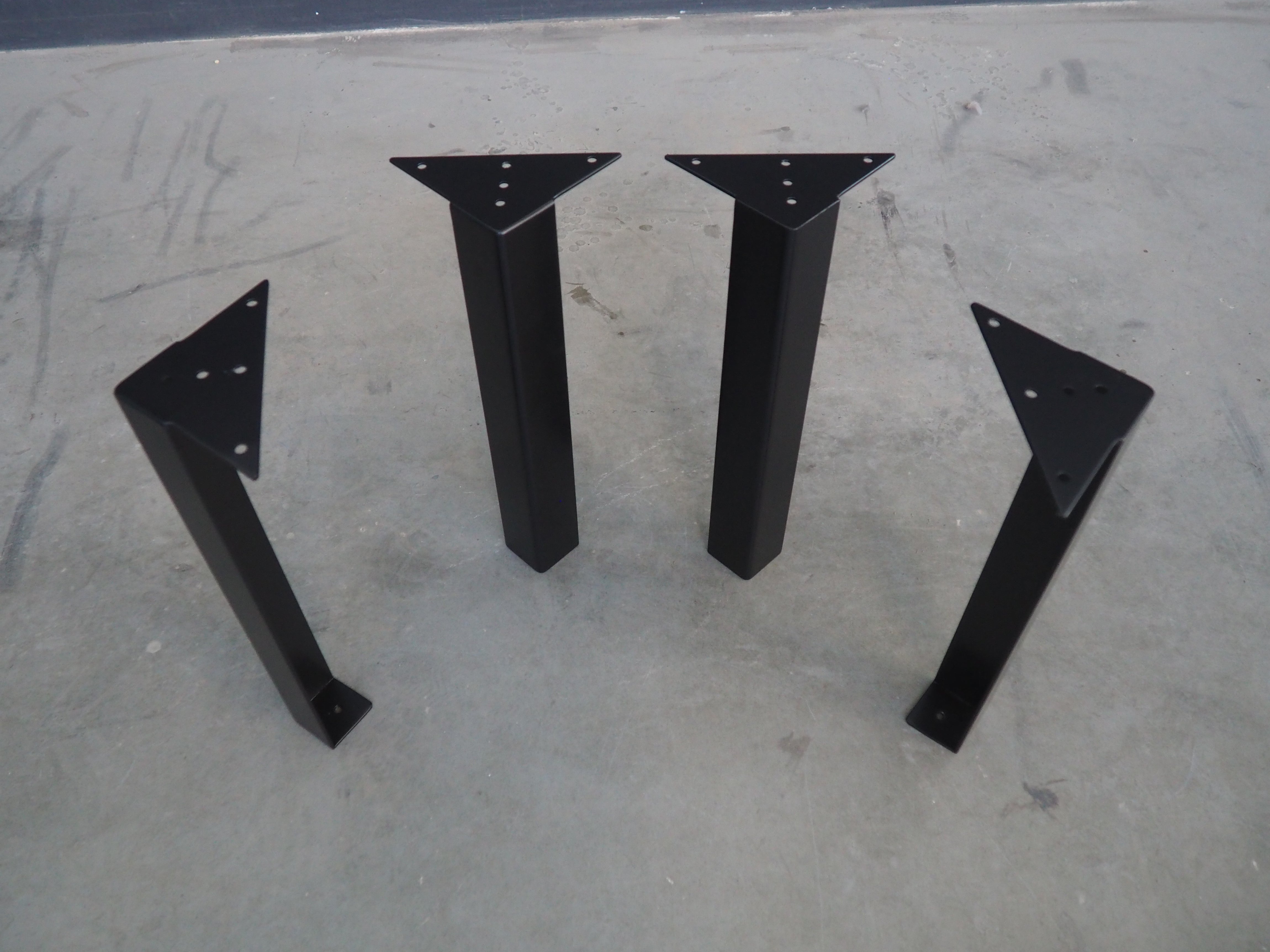 28" Angle Steel Table Legs with Braces, Height 26" - 32" Set(4) - balasagun