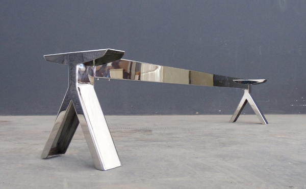 Modern Satinless Steel Bench Legs | CATAL Bench Base - balasagun