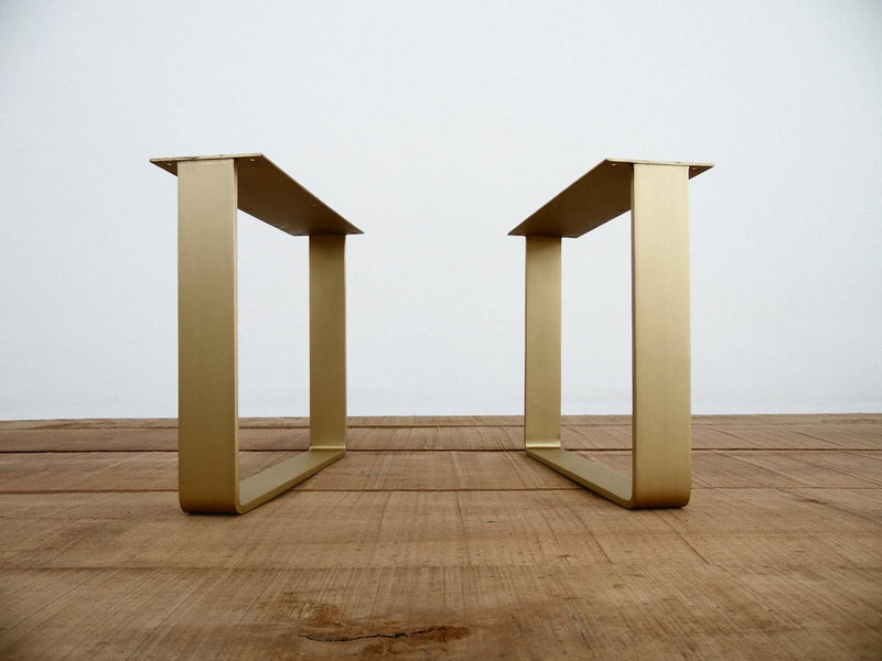 16" Flat Brass Furniture Legs | Coffee Table & Bench Legs Set of 2 ...