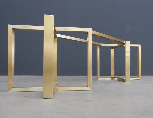 Brass Table Base, 28" Height x 102” Long EDIZ Table Base - balasagun