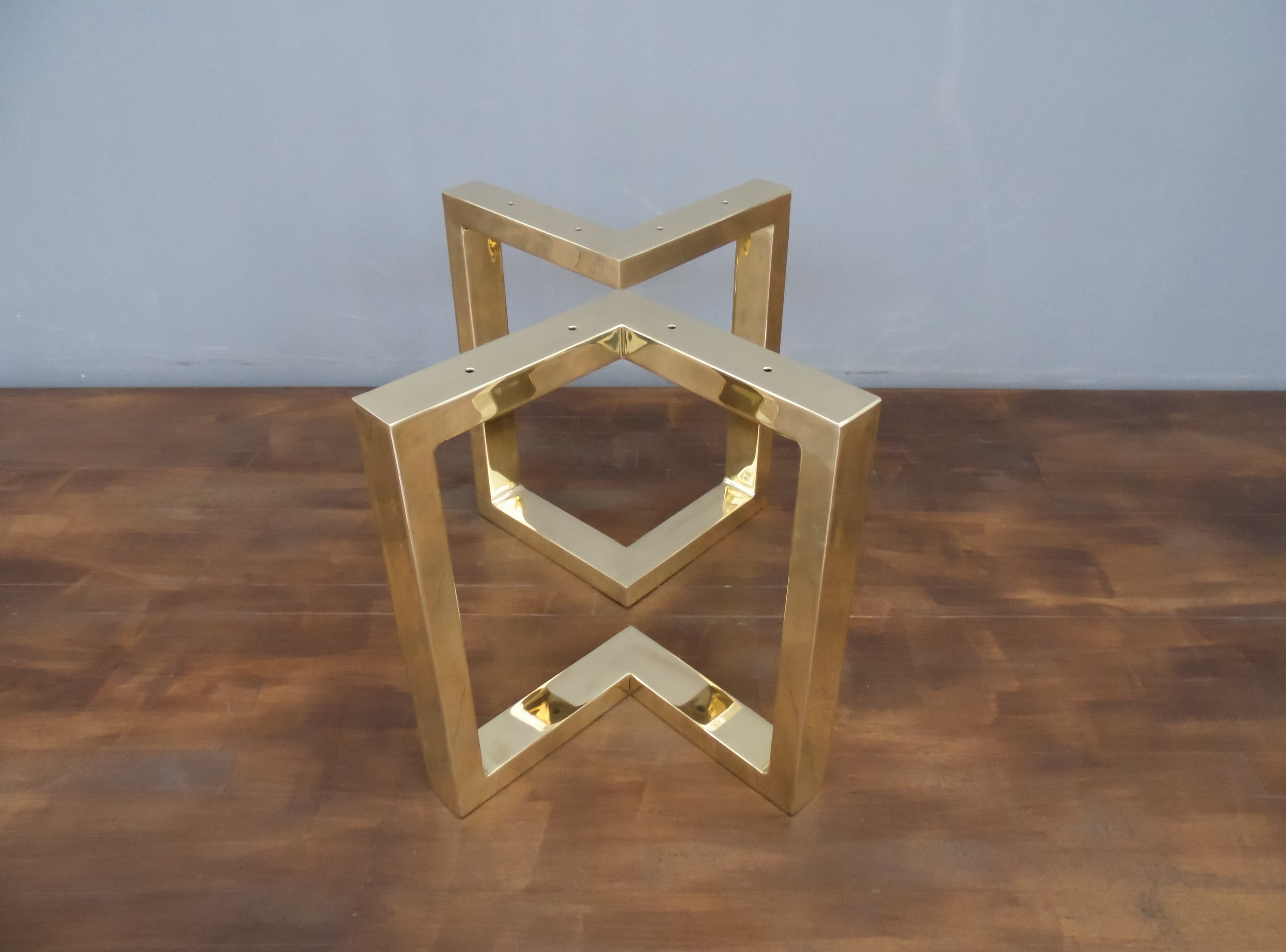 Brass Bench Legs Set ( 2) - Bracket Style 12''-16'' Height - balasagun