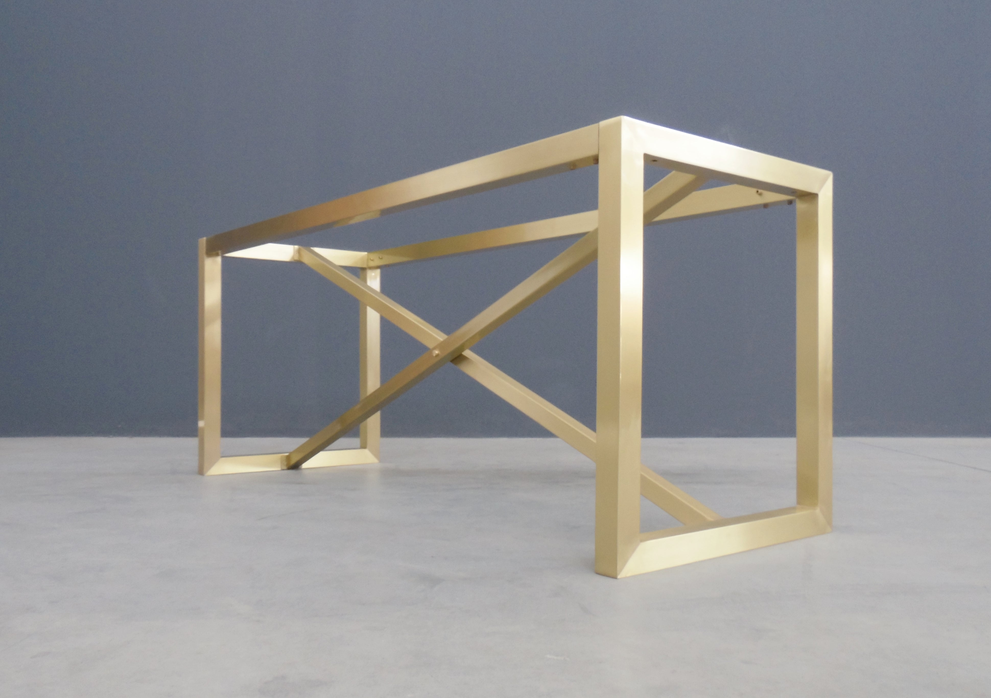 Modern Brass Dining Table Base - balasagun