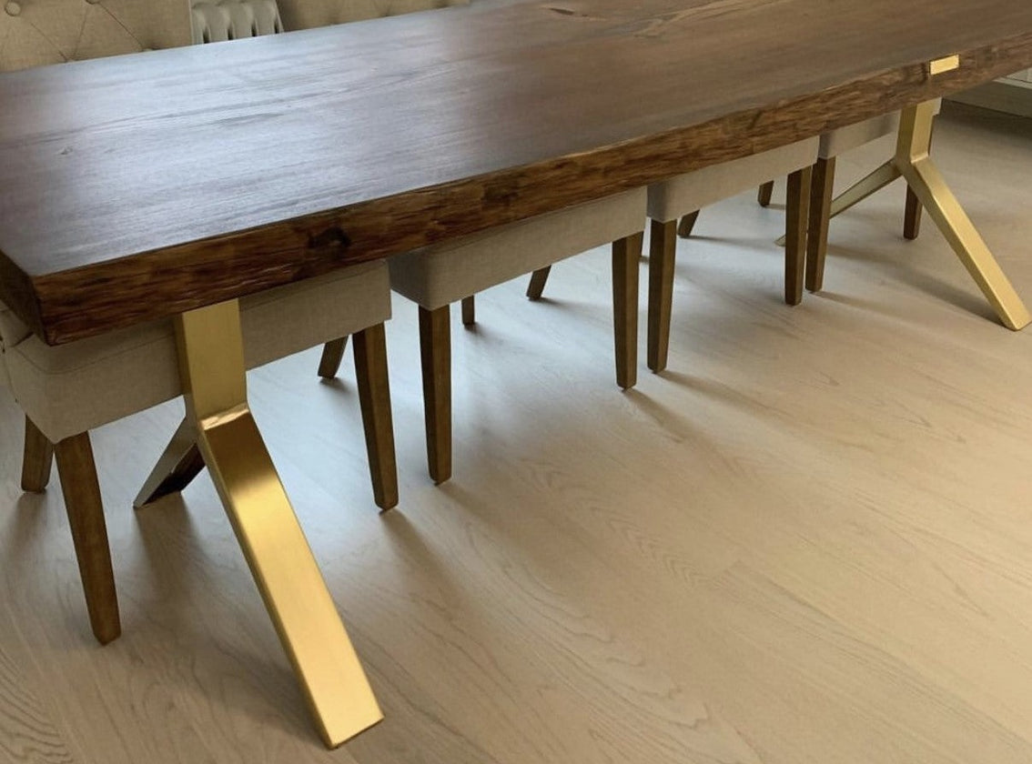Modern Metal Table Bases | Steel, Brass | For Glass & Marble - balasagun