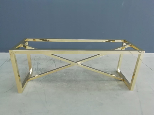 Modern Brass Dining Table Base - balasagun