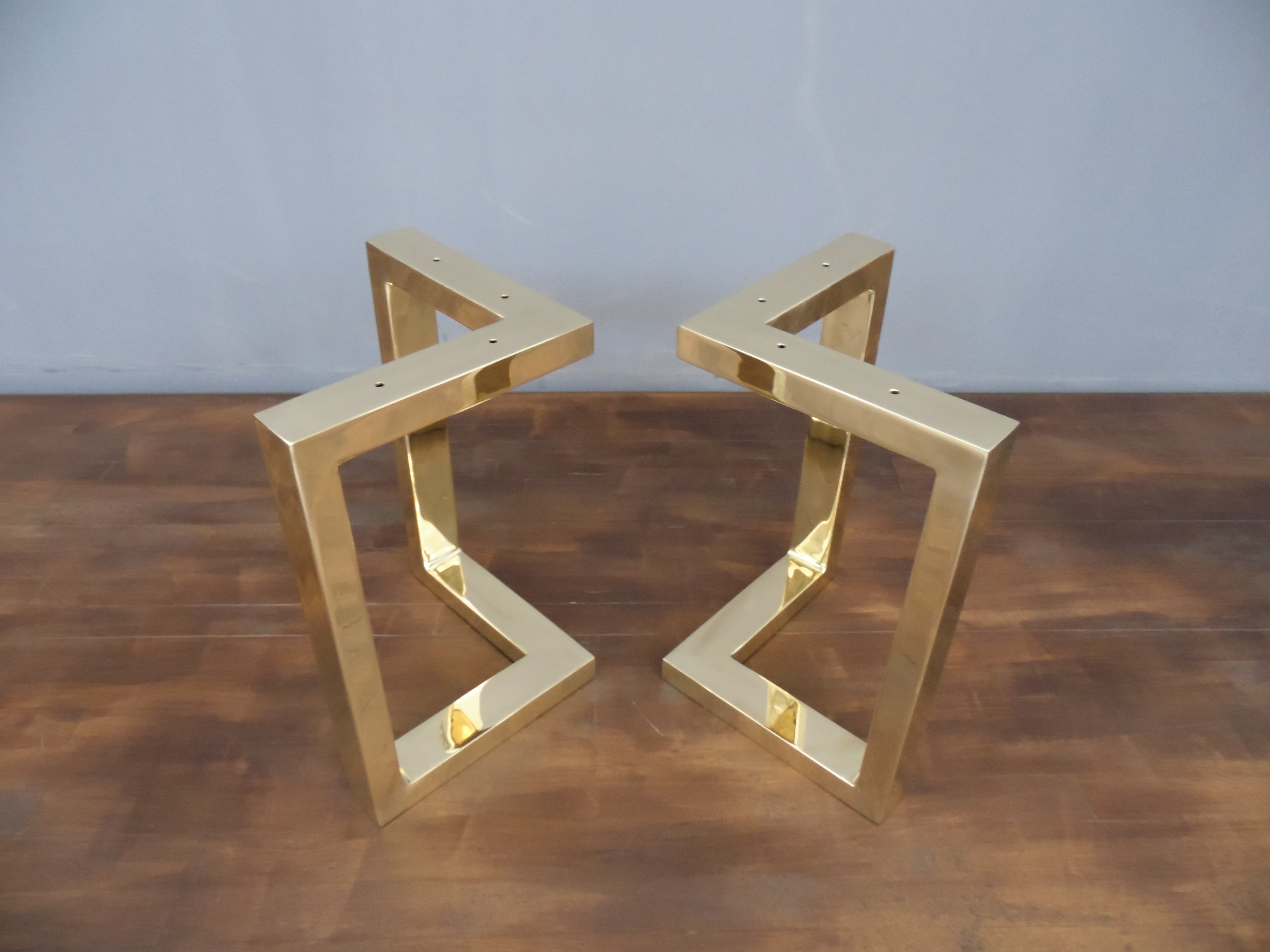 Brass Bench Legs Set ( 2) - Bracket Style 12''-16'' Height - balasagun